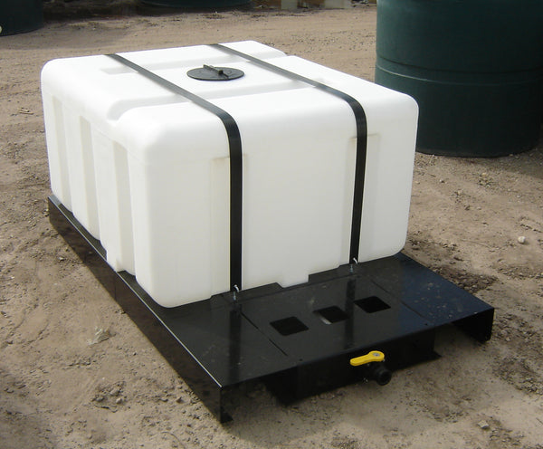 300 Gallon Rectangular HDPE Tank With Extended Skid Custom Roto Moldin ...